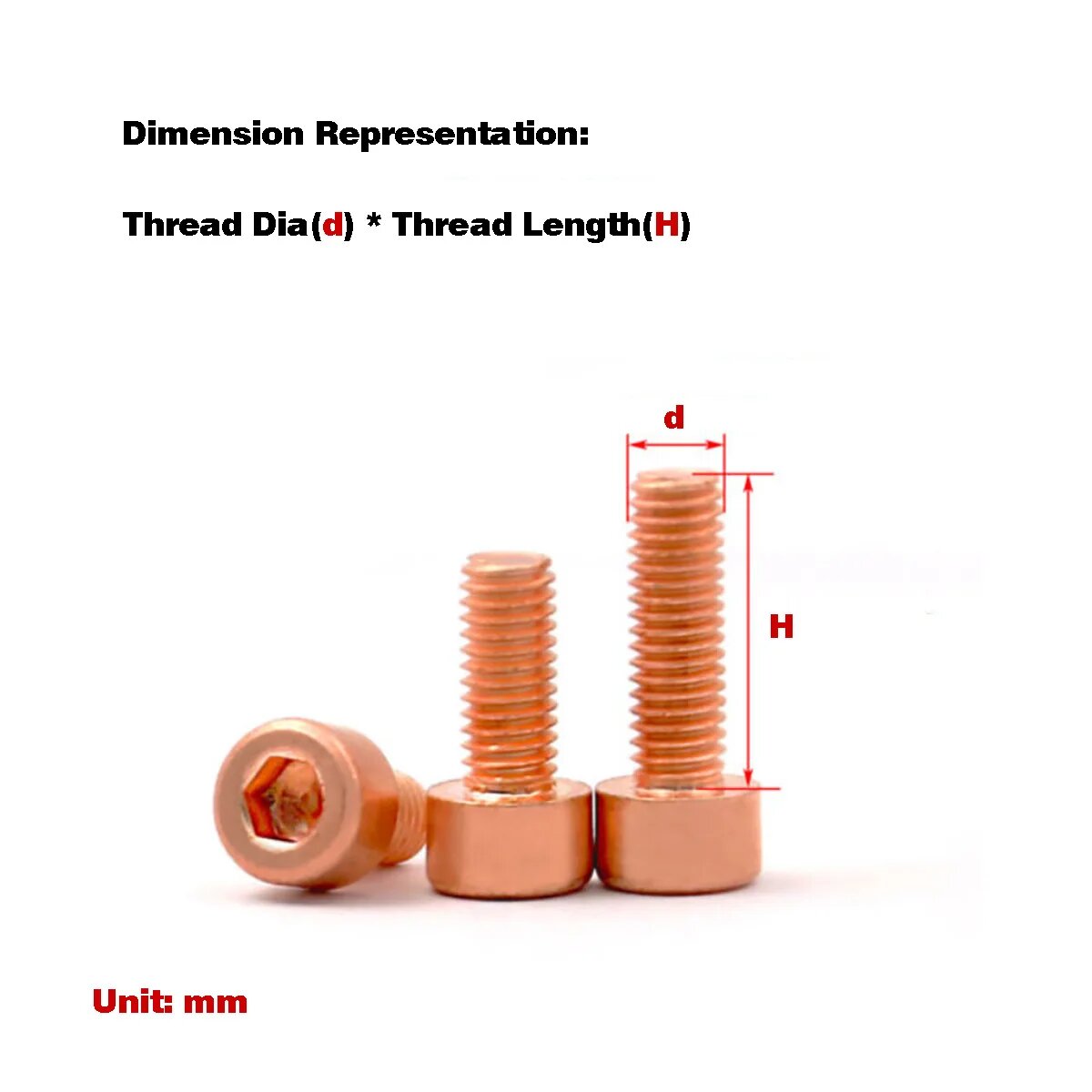 Фиолетовые медные винты M2-M12 20pcs M3x6