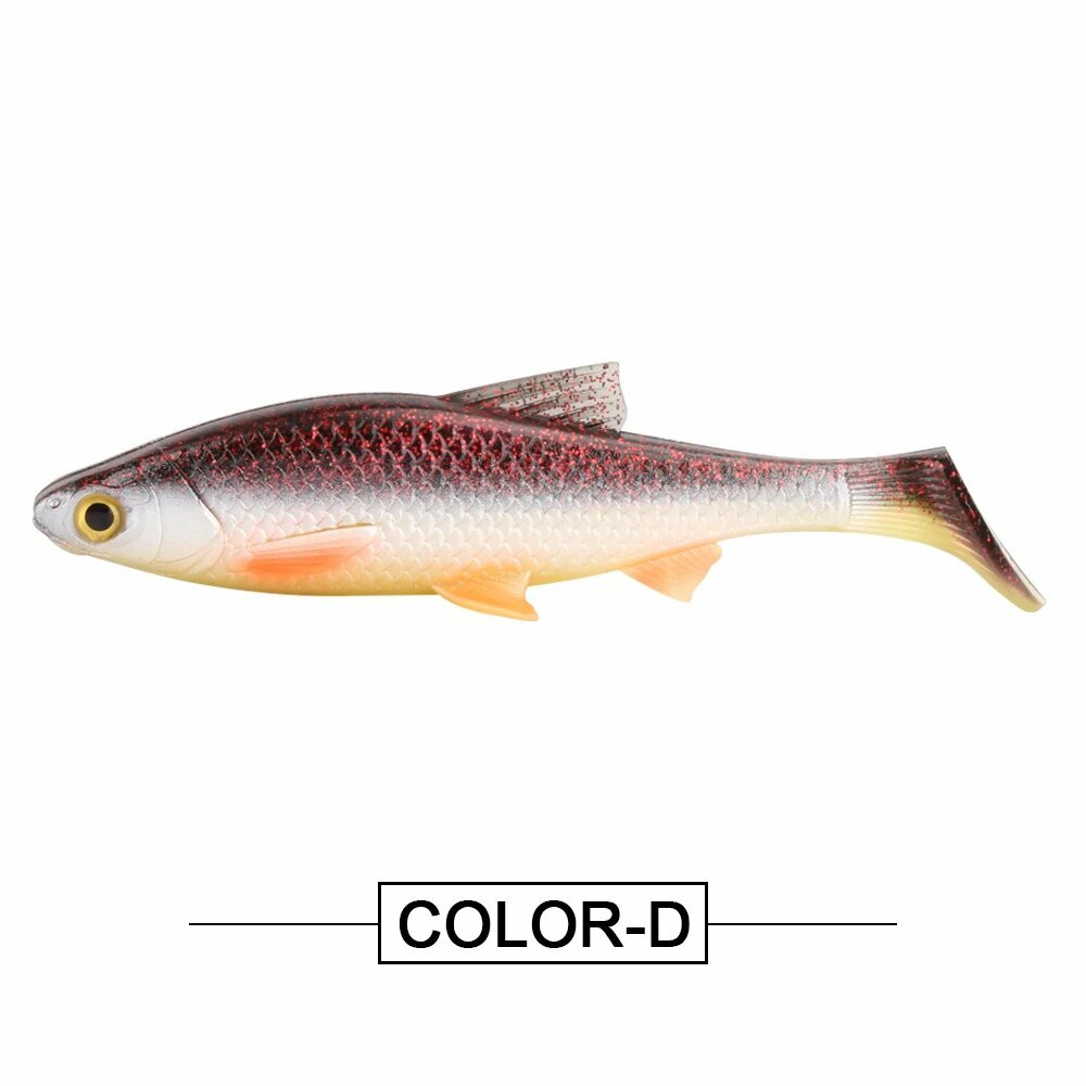 Spinpoler 3d River Roach Paddle Tail мягкая приманка 5г/10г/20г/40г Белый, 40g, Color-D