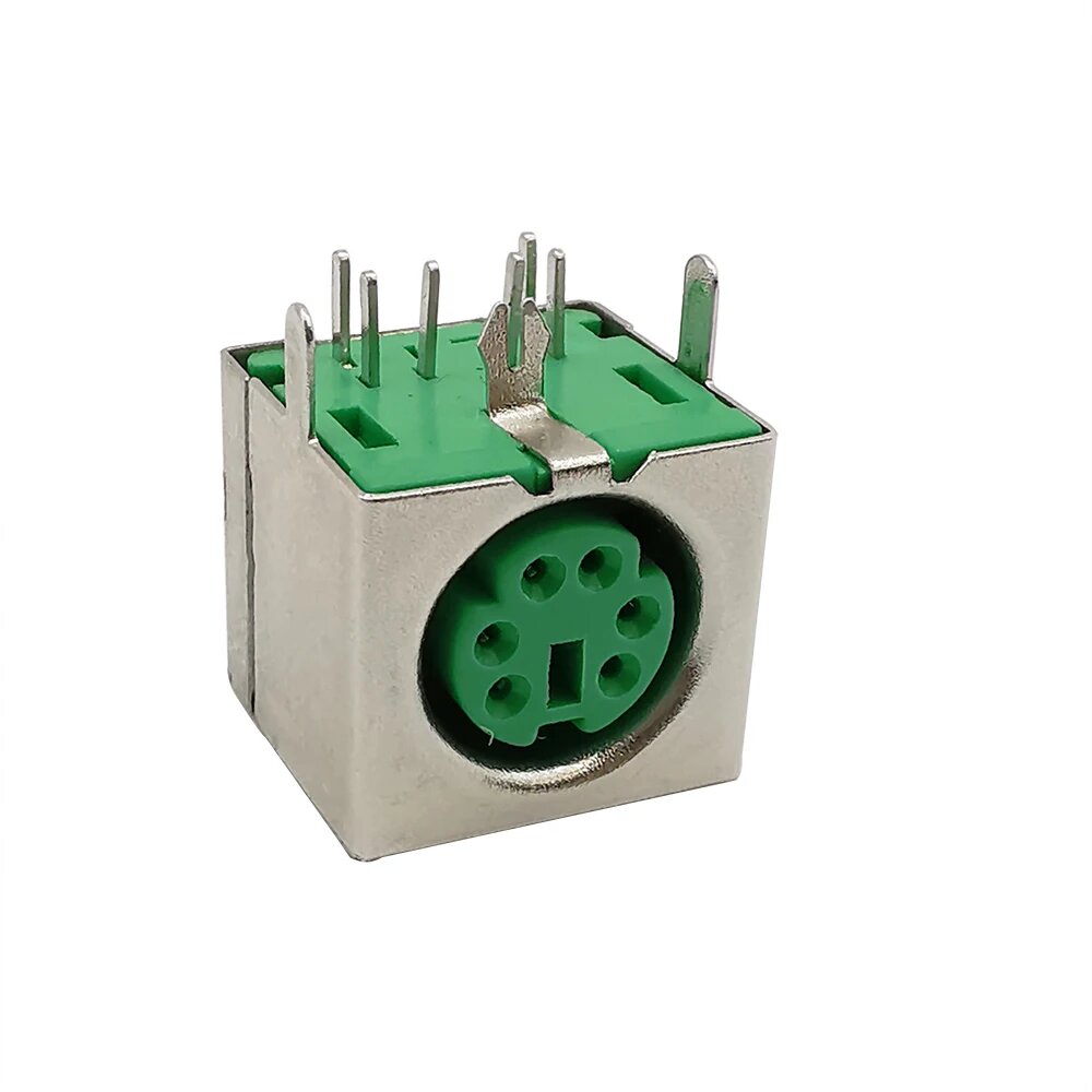 Разъемы для клавиатуры PS2 LOCHEUK, 6 контактов, 1/2/5 шт, зеленый, фиолетовый 5Pcs, Green