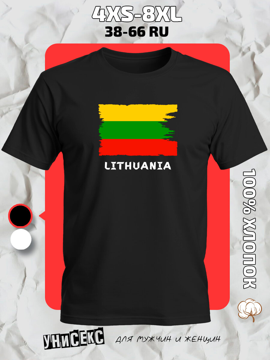 Футболка с принтом флагом Литвы Lithuania
