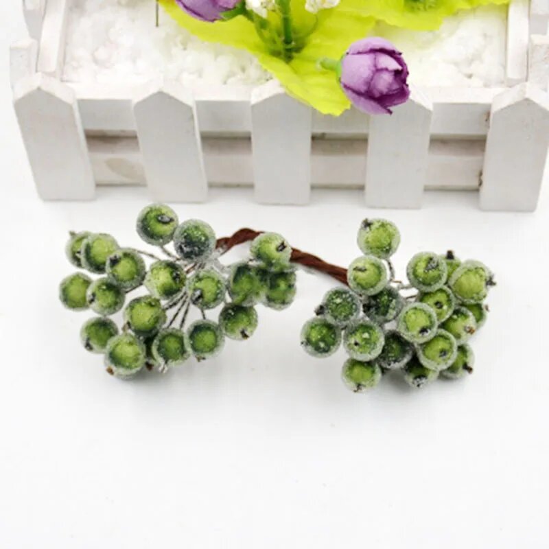 40 головок мини Рождественские матовые искусственные ягоды яркие красные ягоды Холли украшения для свадебной вечеринки искусственные цветы домашний декор