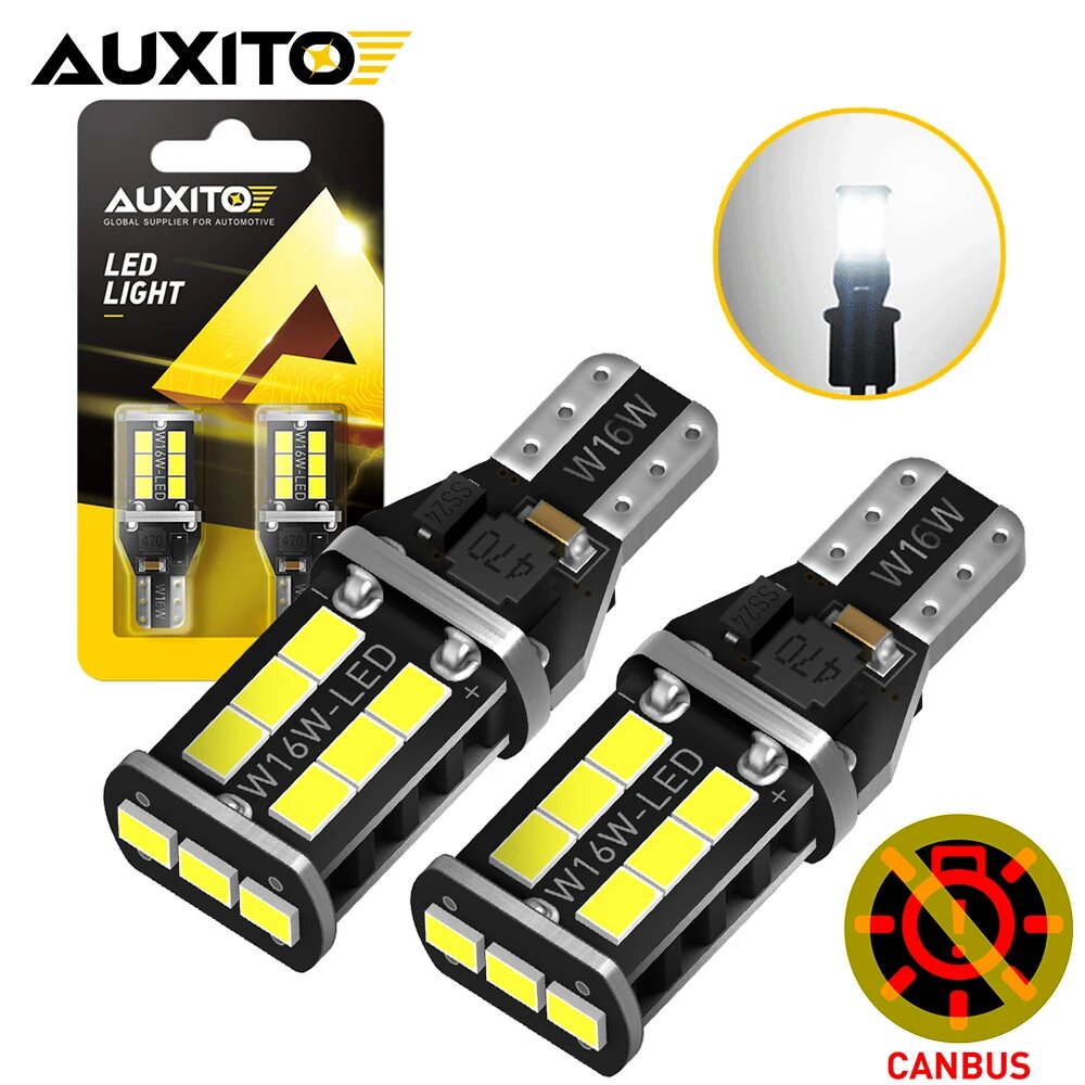 AUXITO 2 шт. светодиодный T15 W16W задний фонарь задний фонарь Canbus автомобильные T15 LED