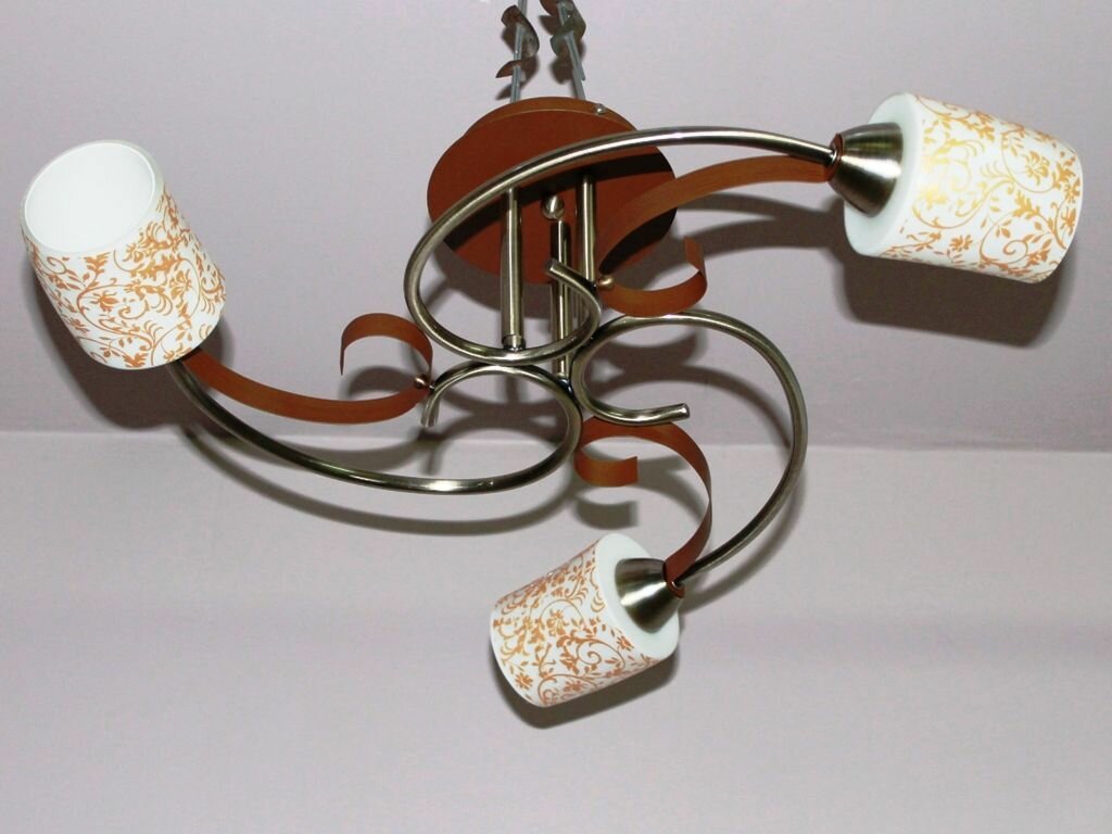 Люстра потолочная, MX10934/3, Цвет - Красно-коричневый, E14