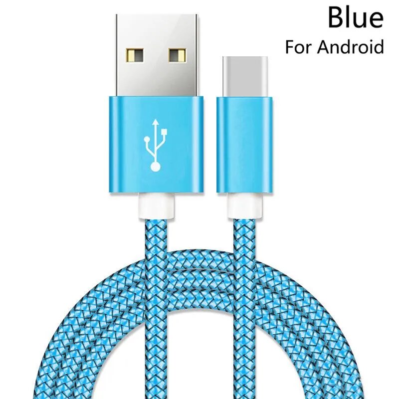 USB-кабель типа C, 1/2/3 метра, кабель для зарядного устройства Android, кабель для 3 м, Синий