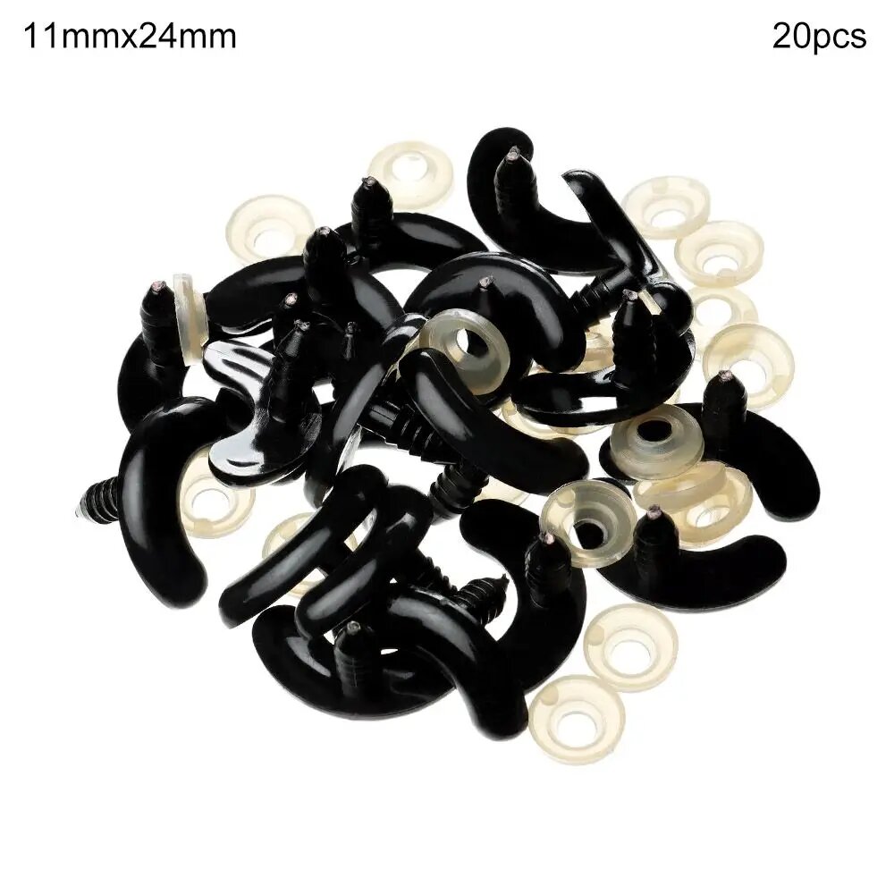 Глазки для кукол SIRENXI черные пластиковые 20 шт. 11mmx24mm