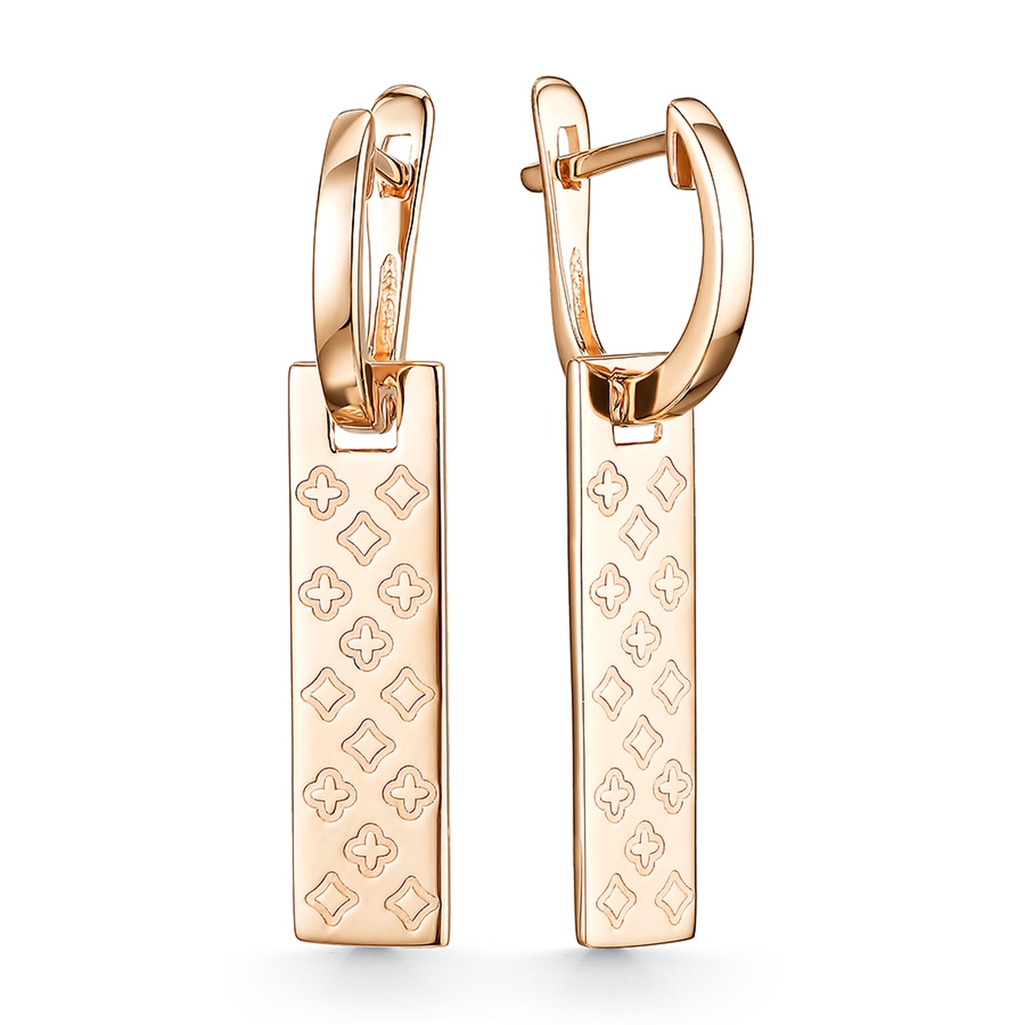 Серьги трансформеры, красное золото, 585 проба