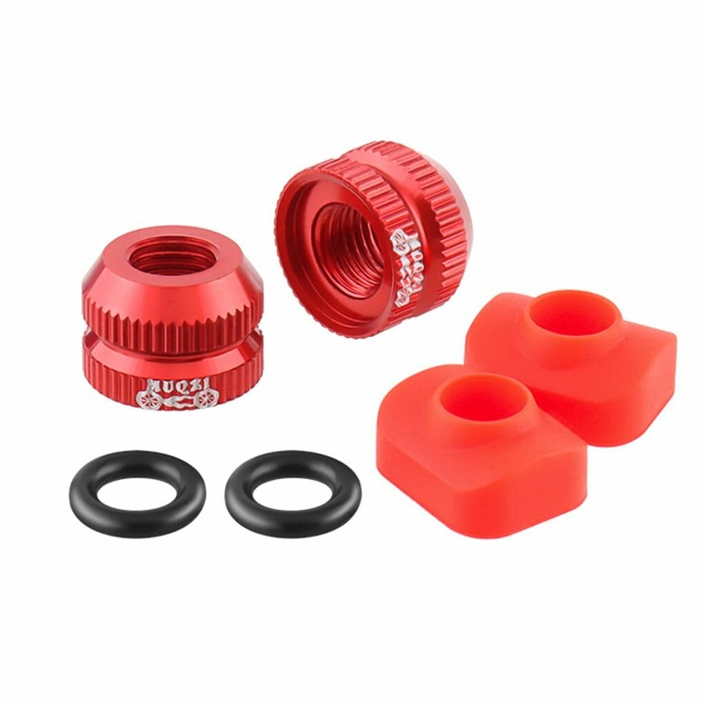 (1 комплект из 6 штук) Гайка для крепления велосипеда dead fly на горной дороге - пара красных гаек и резиновые накладки