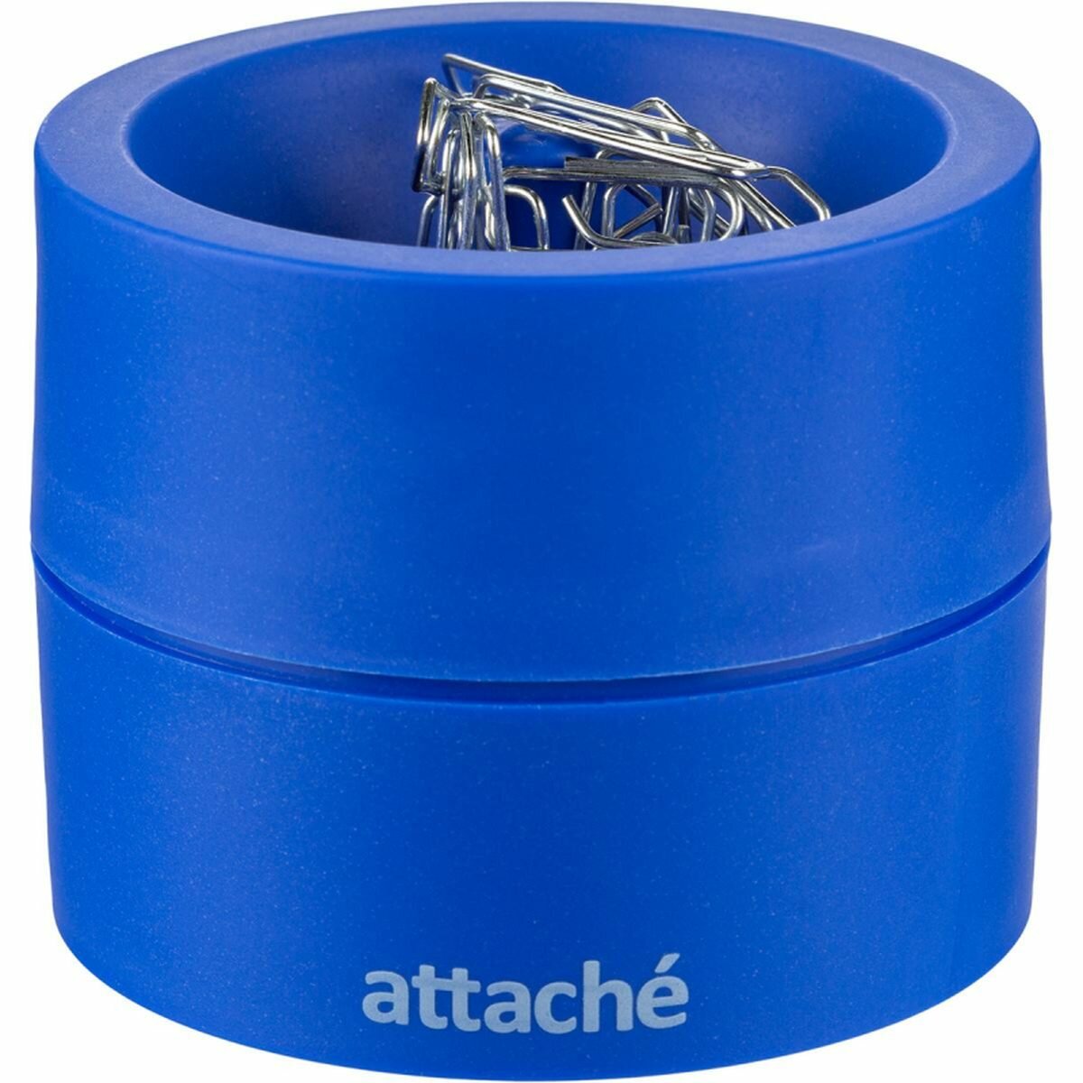 Скрепочница магнитная открытая Attache (пластик) синяя, 24 уп.