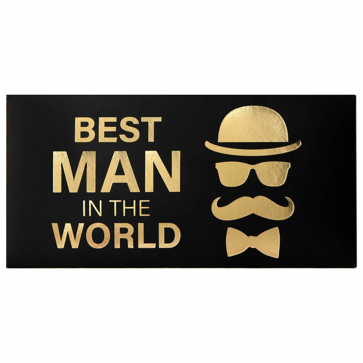 Конверт для денег Золотая Сказка "Best Man In The World", Мужской стиль, 166х82мм, фольга (113759), 10шт.