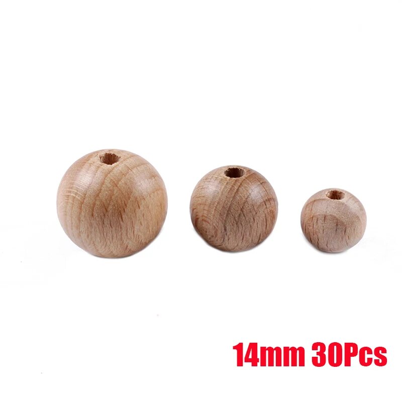 Детские деревянные бусины из бука 8-30 мм 30/50 шт BPA free