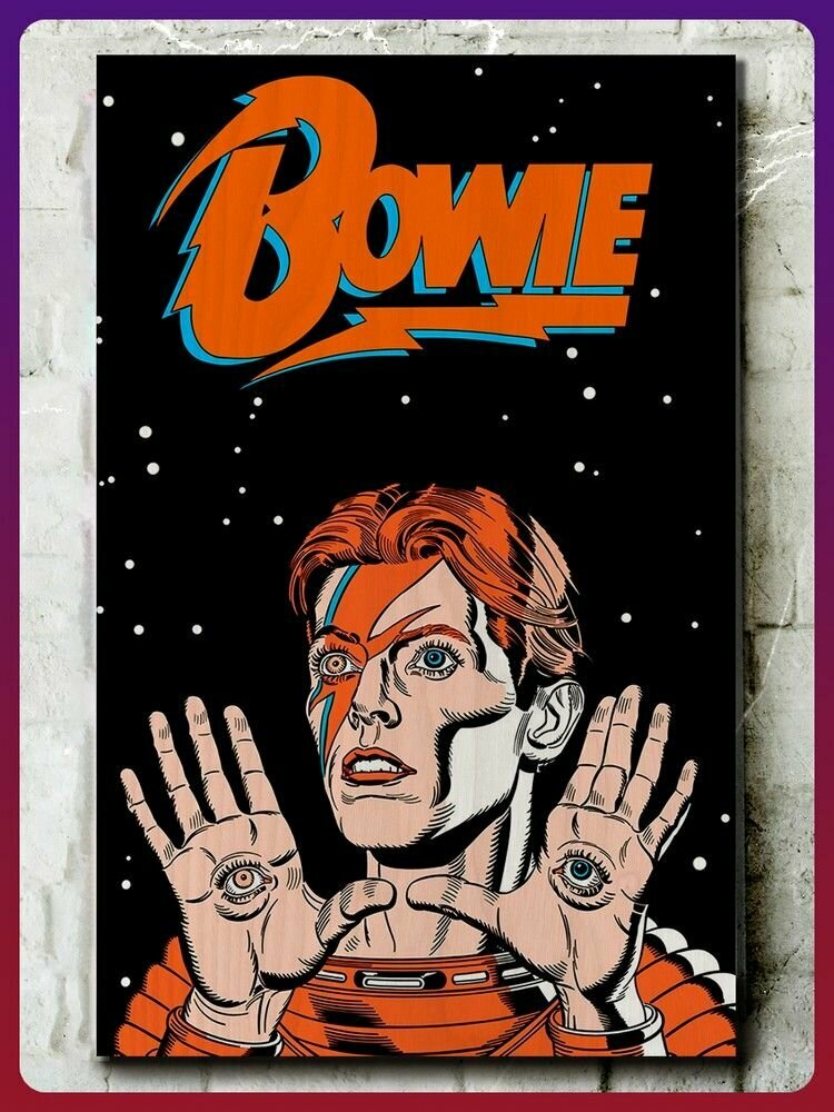 Картина интерьерная на дереве Музыка David Bowie - 6241265