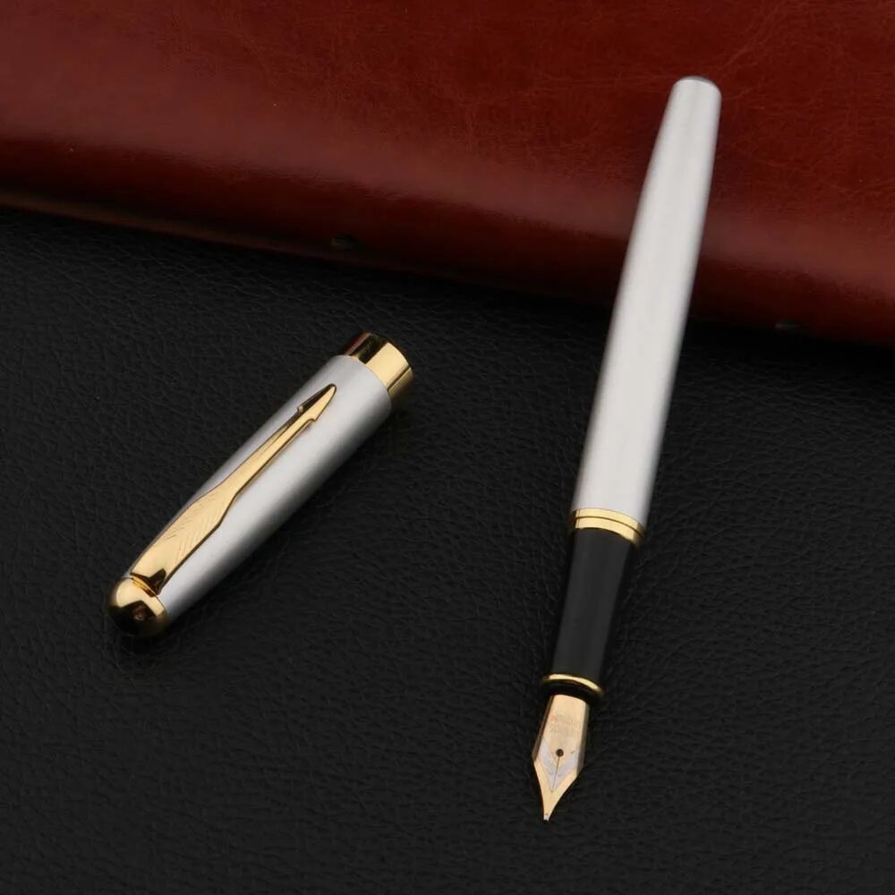 Перьевая ручка Chouxiongluwei 388, серебряная, перо F nib