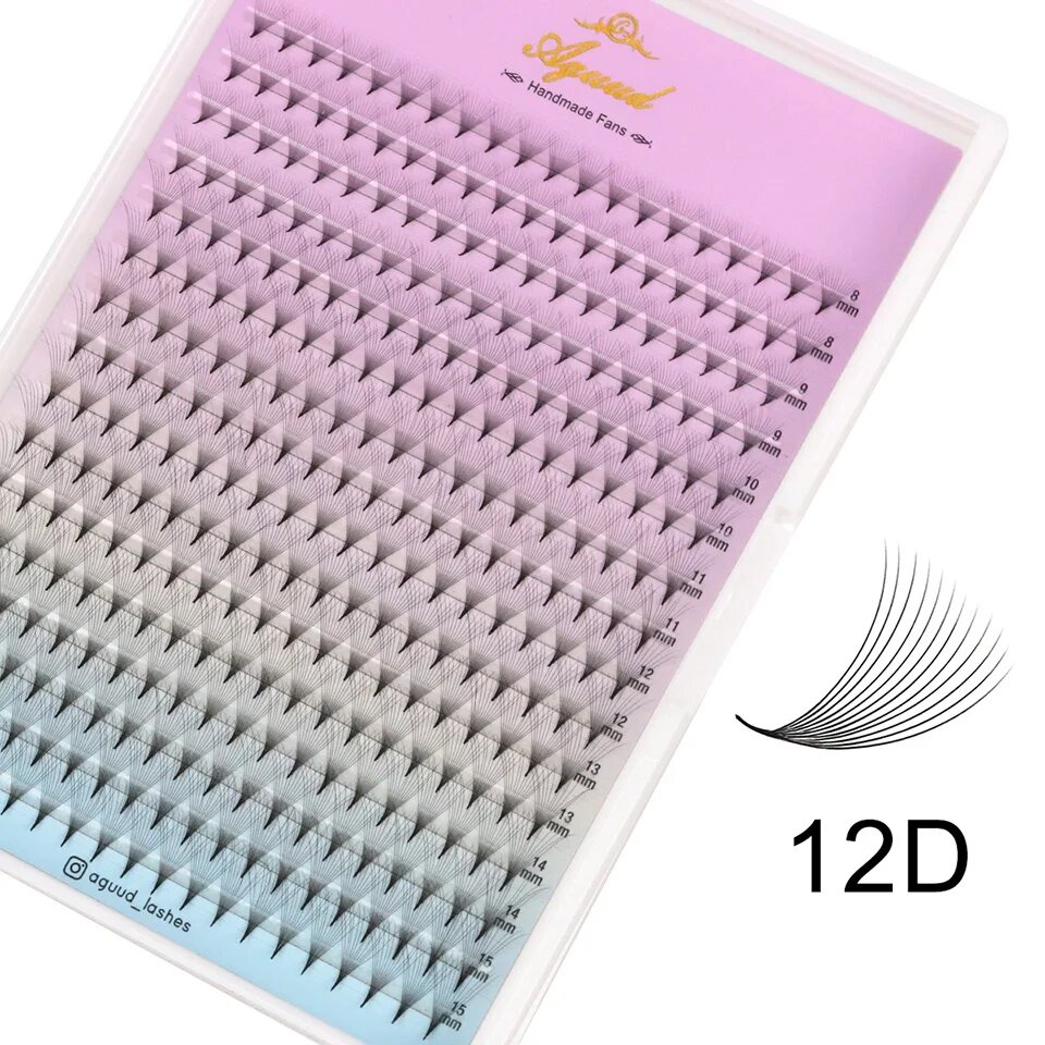 Aguud Готовые объемные пучки ресниц 3D 4D 5D 6D 8D 10D 12D PBT матовый черный