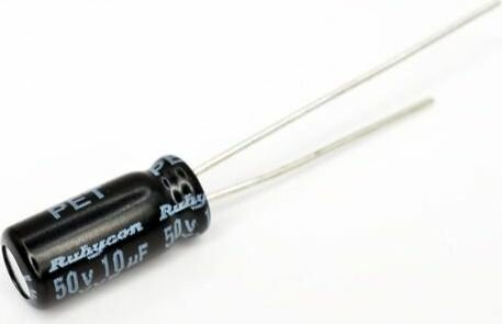 Конденсатор RUBYCON 50YXF10MEFC5X11 10мкФ 50 В 5мм 11мм 2мм 20 % 5000 часов @ 105 град. C втычные алюминиевые электролитические конденсаторы D5xL11мм с выв