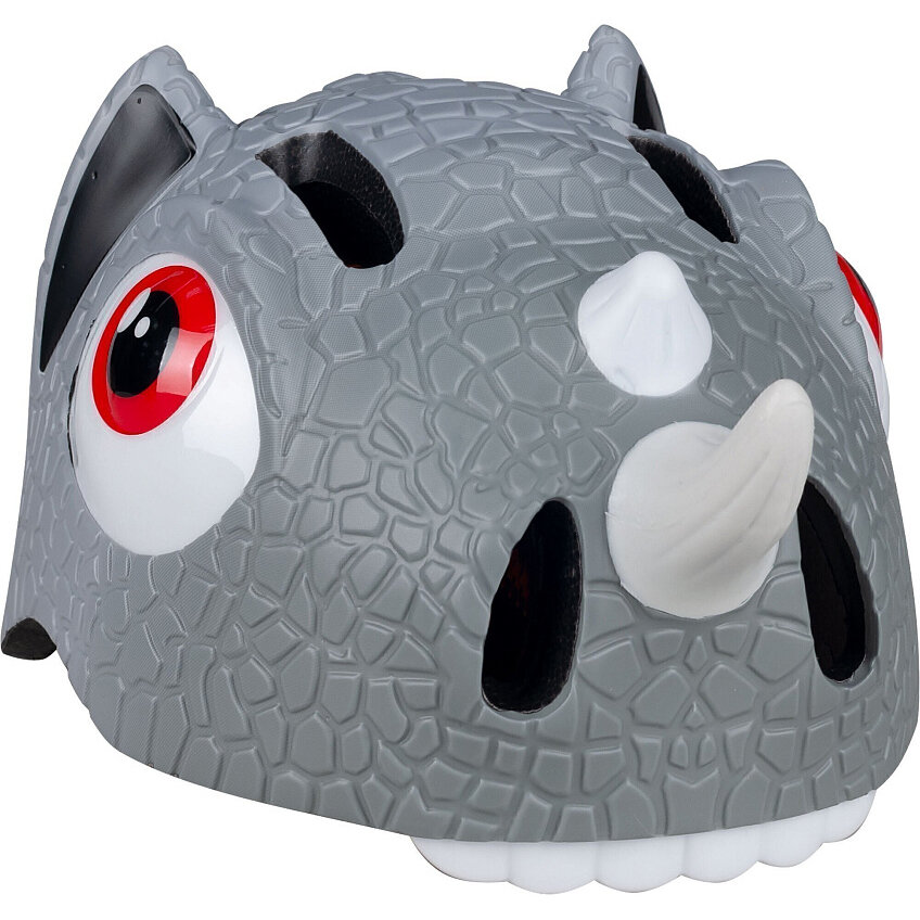 Защитный детский шлем для велосипеда/для роликов Funny Animals Носорог серый, размер 49-55 cм