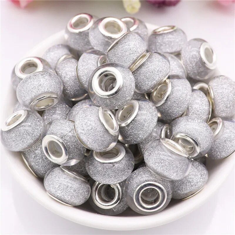 Муранские бусины IrisDream 5 мм, набор из 10 штук Серый, Solid Glitter