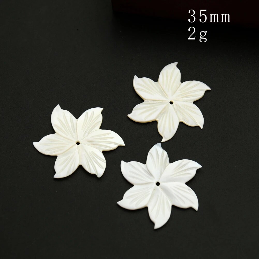 Натуральные ракушки с цветами жасмина, подвески из перламутра, 2 шт 2pc 35mm