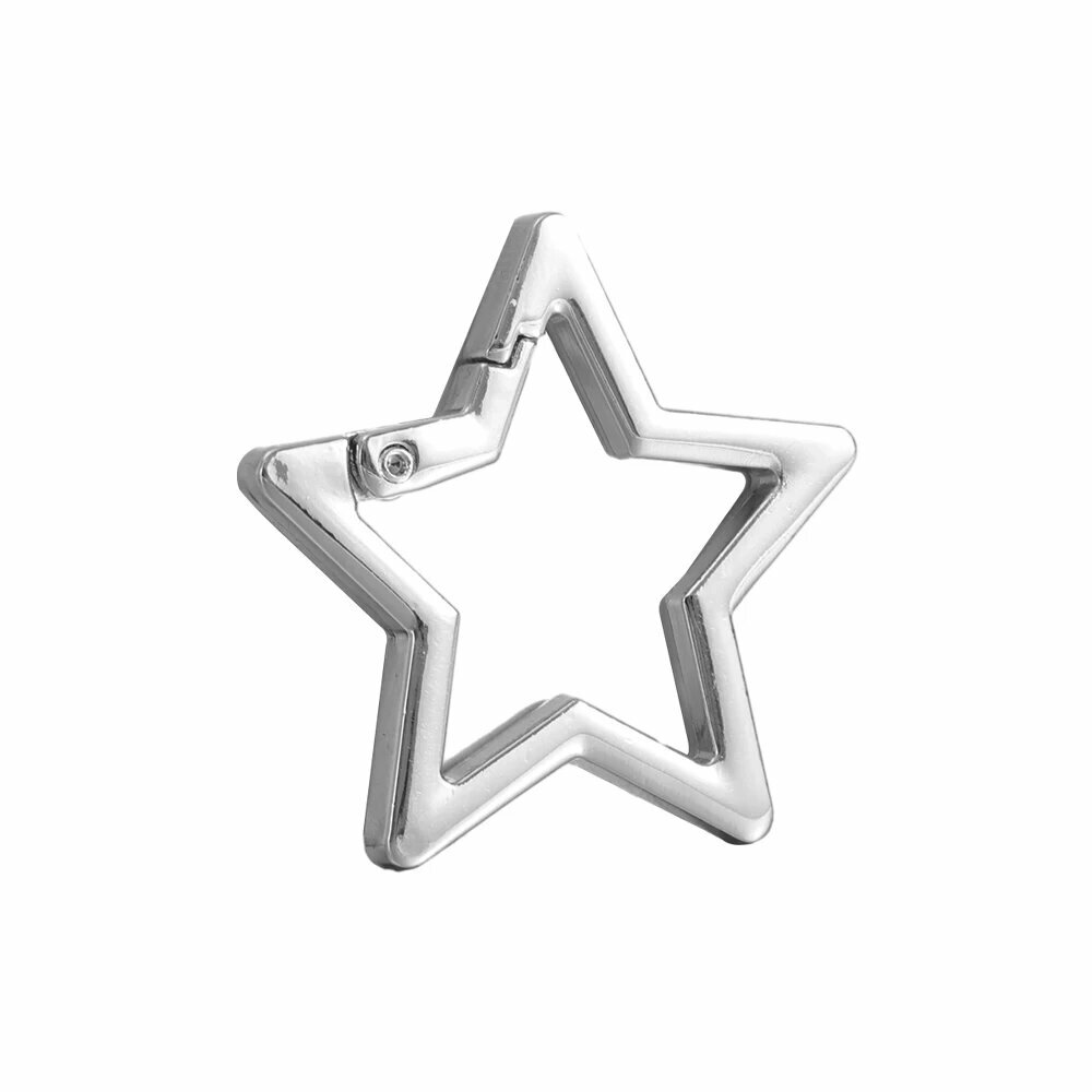 Пружинные зажимы-звезды из металла silver-33mm