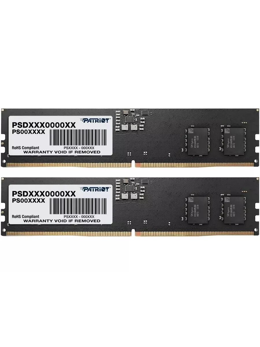 Оперативная память Patriot Memory Signature RTL PSD532G4800K, DDR5, 2x16Gb 4800MHz, CL40, DIMM, ECC 288-pin