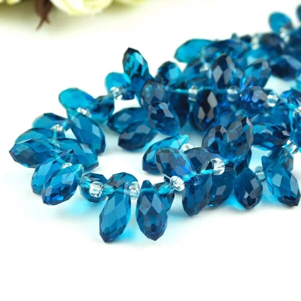 КоMee хрустальные бусины капли воды 6x12 мм 50 шт. peacock blue