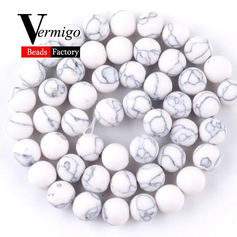 Vermigo тусклые голубые бусины из говлита 4-12 мм