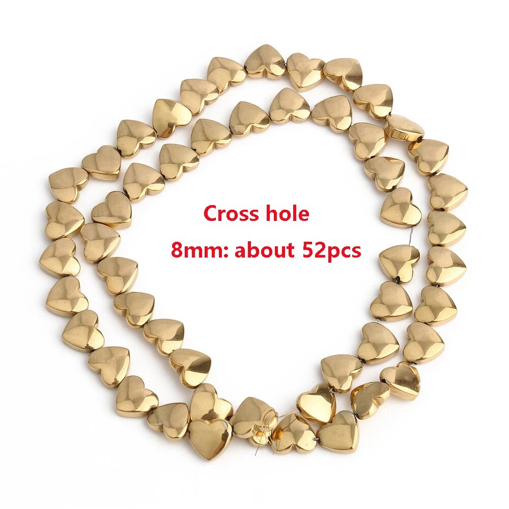 Куoyu золотые бусины из гематита style20-8mm heart