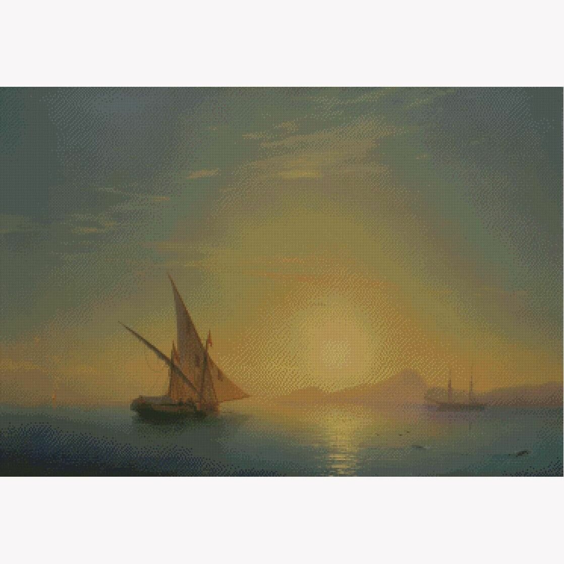 (Схема для вышивки крестом) Айвазовский. Закат над Ишией