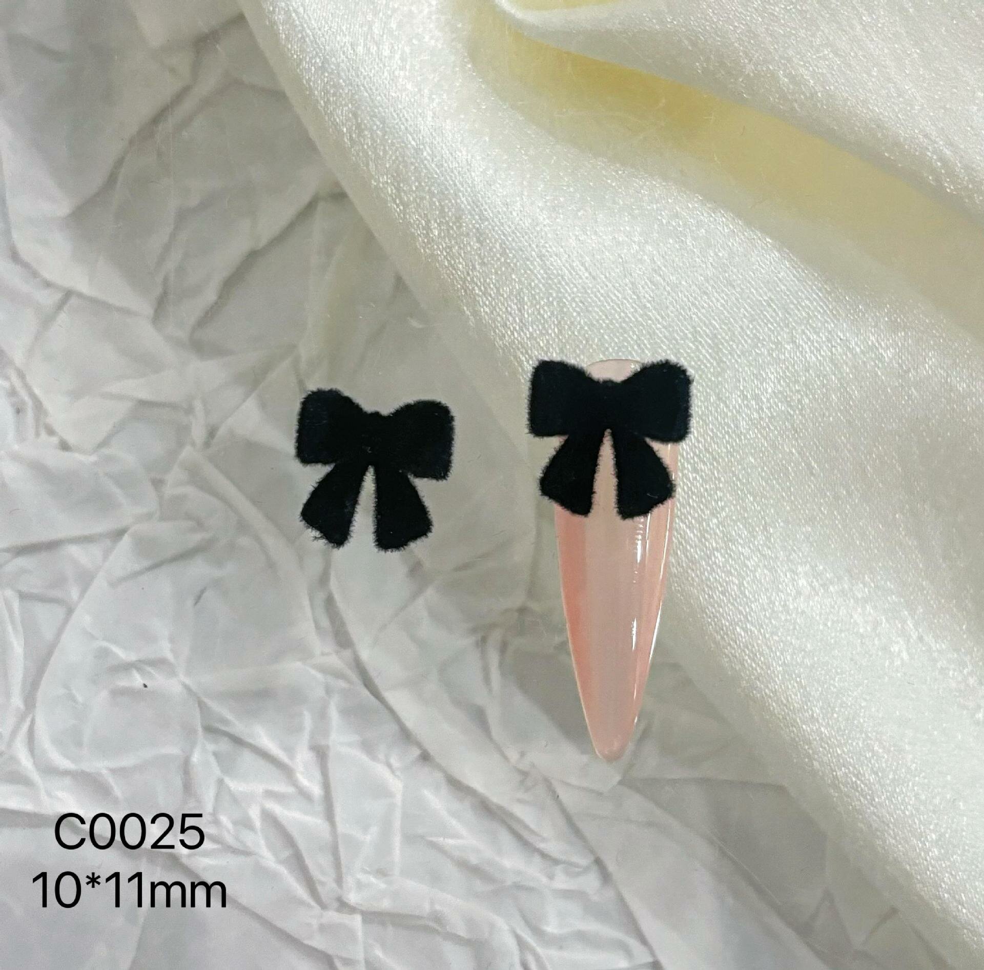 Аксессуары для ногтей Net Celebrity Flocking 314 "Japanese Bow Girl", новогодние пушистые бабочки