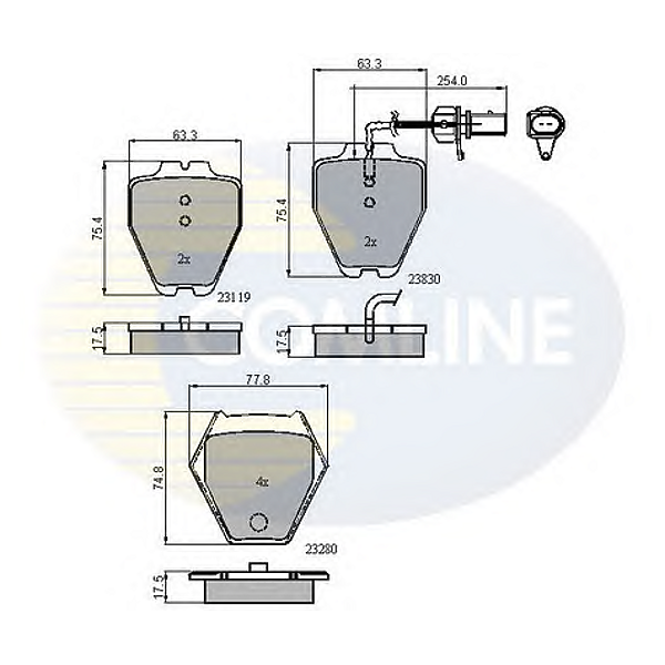 COMLINE CBP11771 (3D0698151B / 4B0698151D / 4B0698151L) колодки Audi (Ауди) a4 avant 97 - 01 / a6 97 - 05 / VW Passat (Пассат) 00 - 05