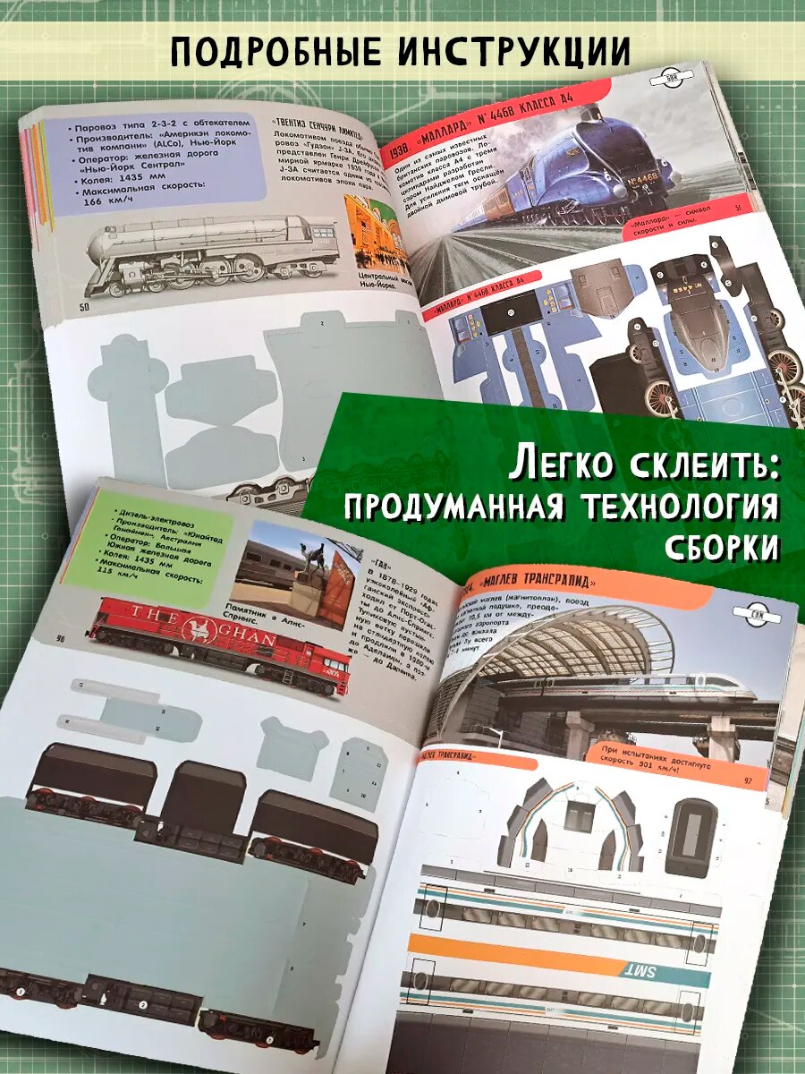 Поезда. Детальная история. Модели для сборки — фото 1