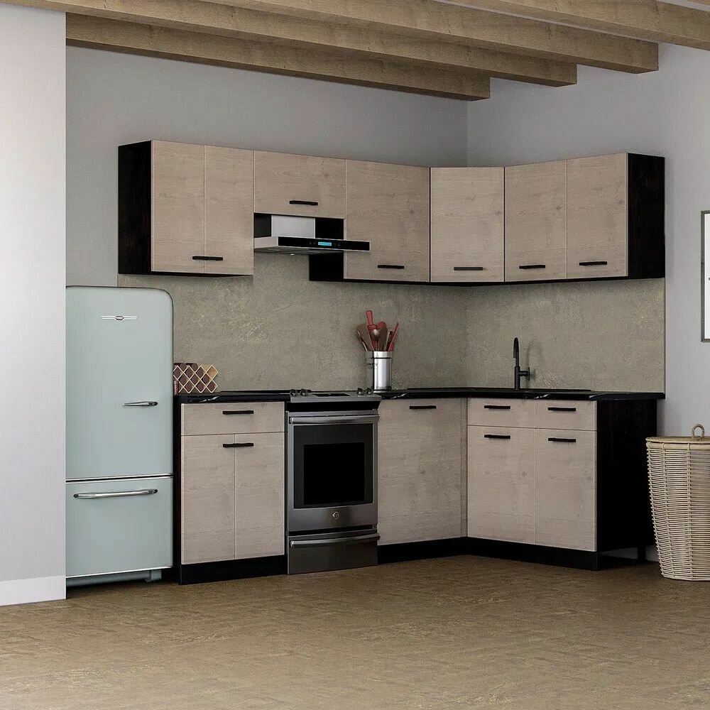 Кухонный гарнитур угловой "Мальва" Без Столешницы ЛДСП, 1,5х2,2 м