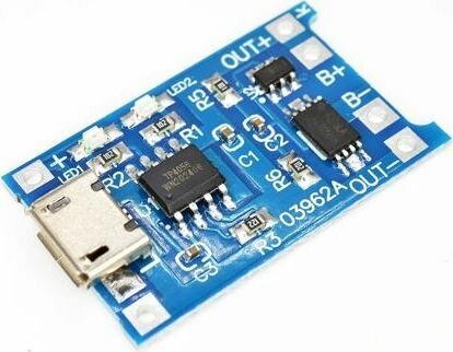 Модуль заряда Li-ion аккумуляторов ARDUINO TP4056, 1 шт