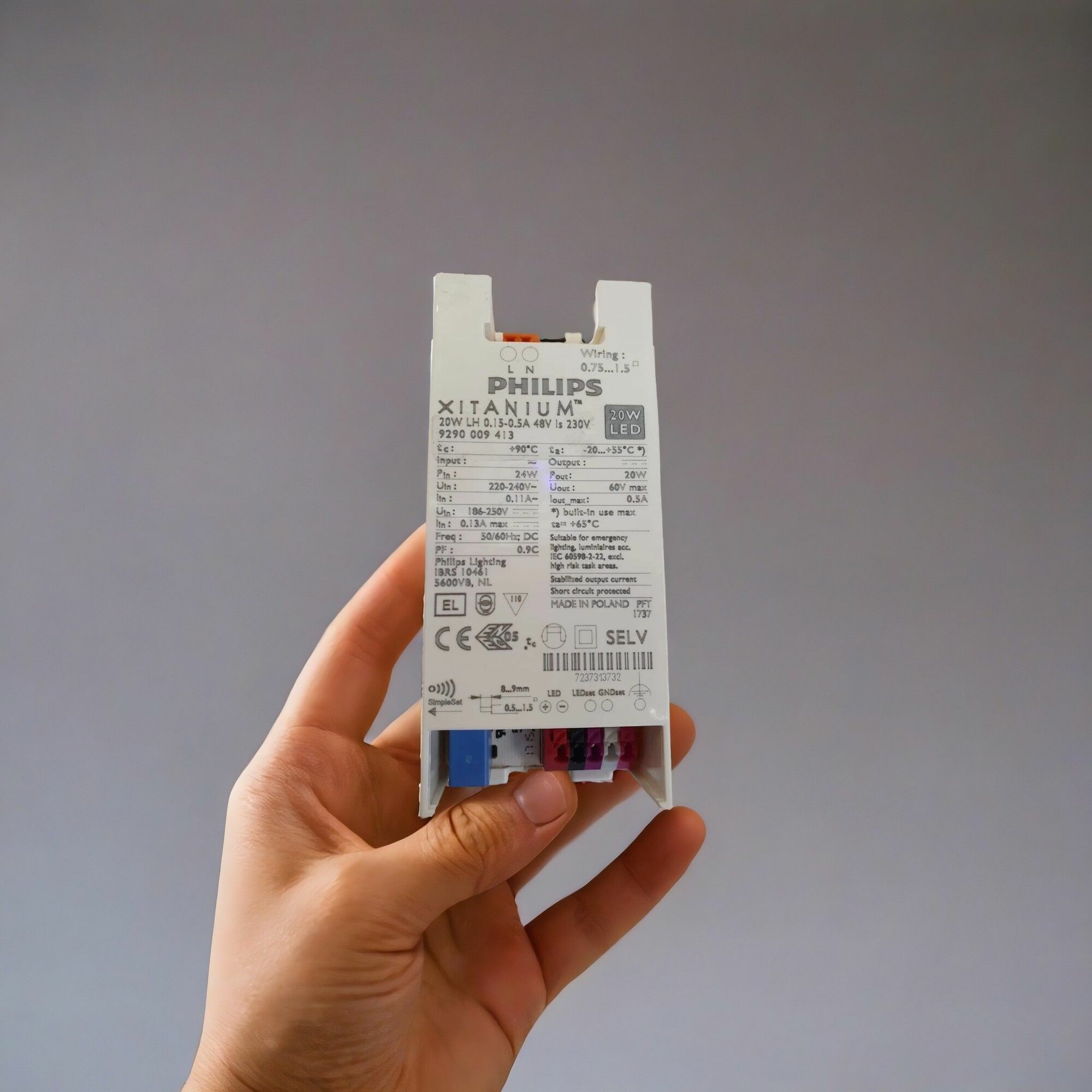 Источник тока PHILIPS Xitanium 20W LH 0.15-0.5A 48V Is 230V, 9290009413