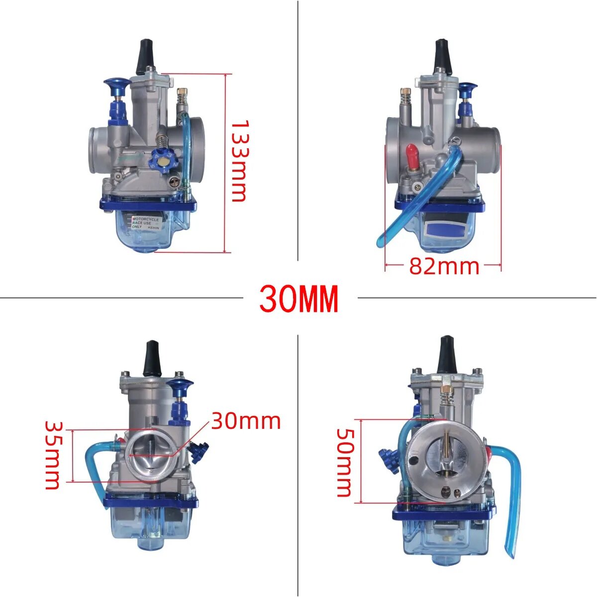 Карбюратор KEIHIN KOSO PWK 30мм, синяя чаша