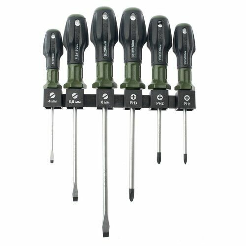 Набор отверток c трехкомпонентной рукояткой 6 предметов Дело Техники 728060