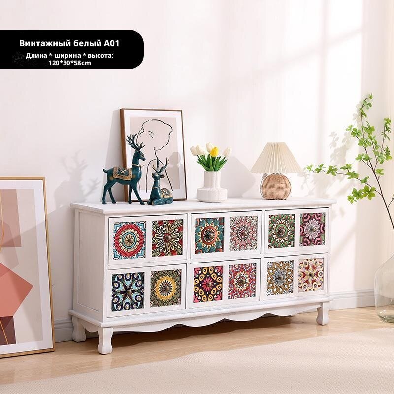 Комод большой деревянный светлый с ящиками в стиле лофт, для дома и дачи, для хранения вещей и одежды