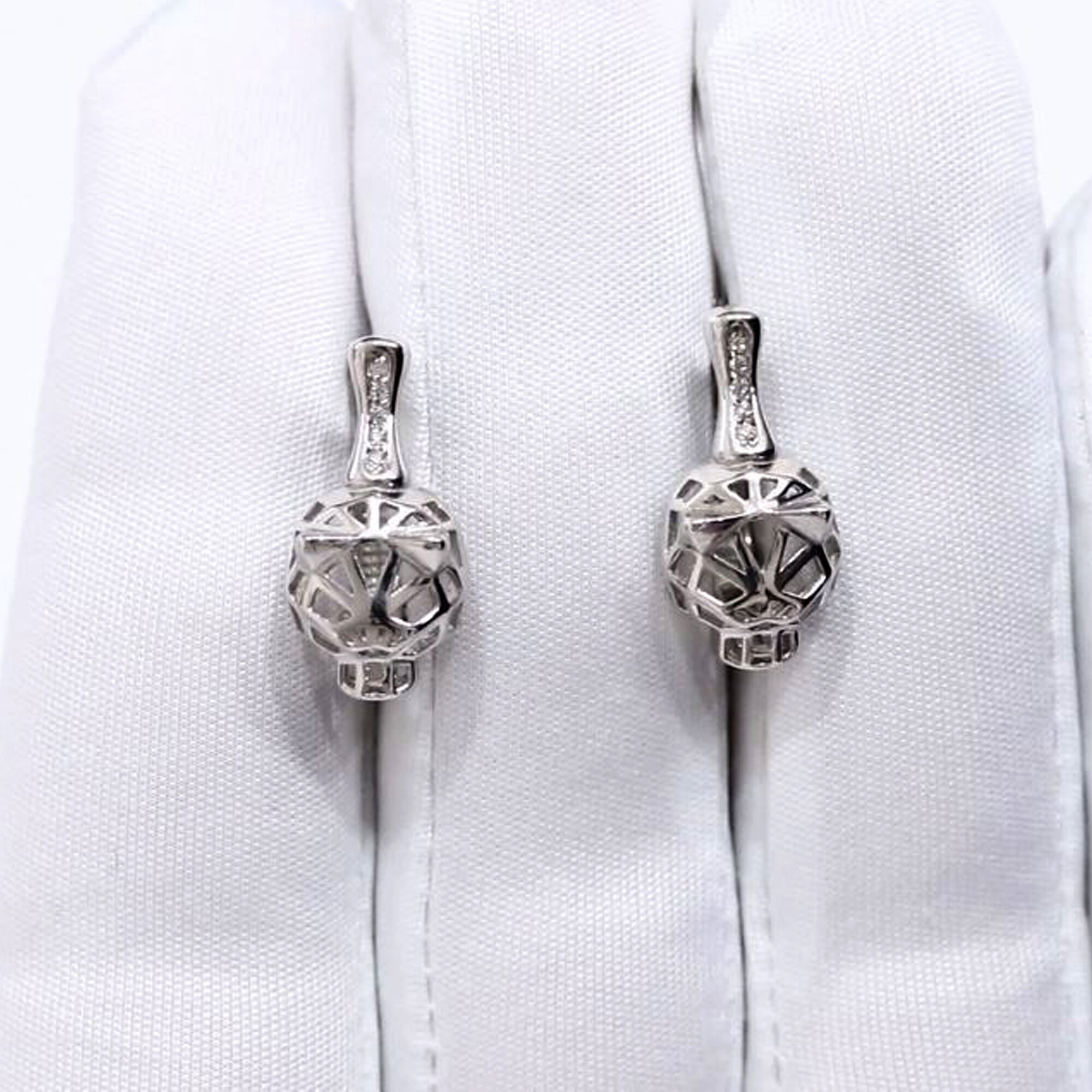 Серьги Diamant online, серебро, 925 проба, родирование, фианит