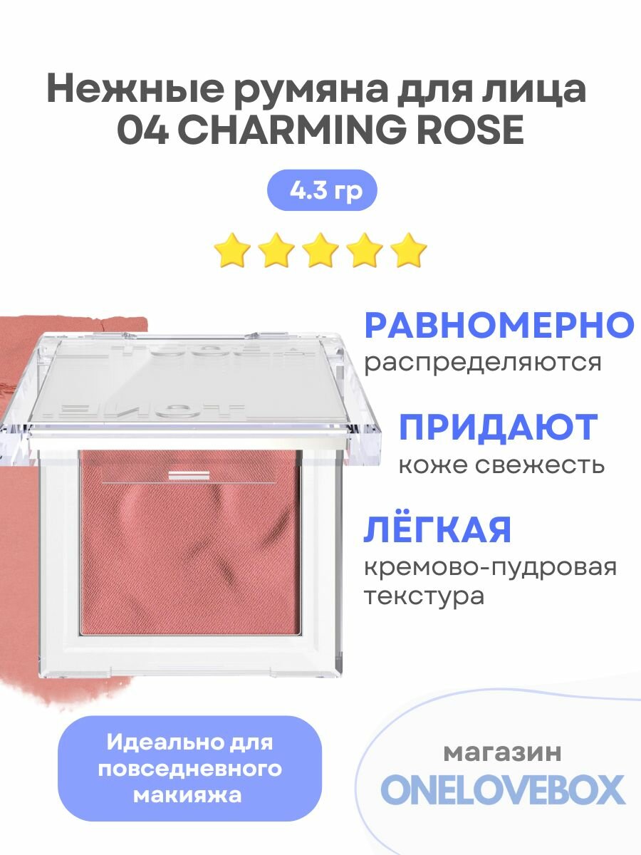 ABOUT TONE Fluffy Wear Blusher 04 Charming Rose - компактные пудровые корейские румяна (4.3 гр)