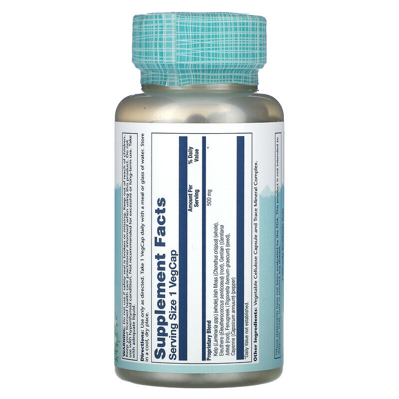 Solaray Thyroid Blend SP-26, здоровье щитовидной железы, гормонального баланса и энергии, 100 капсул — фото 1
