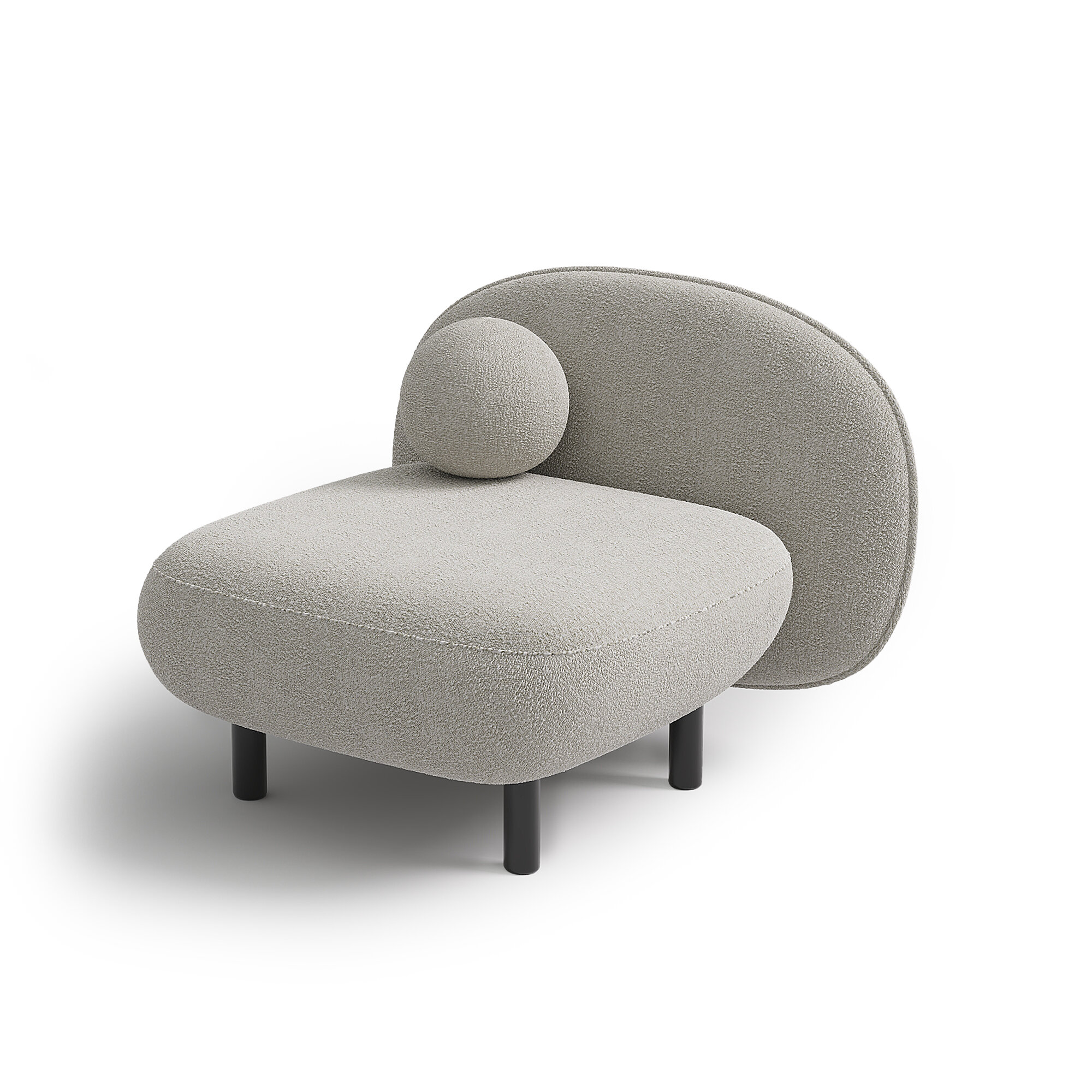 Кресло Stone, букле, белый