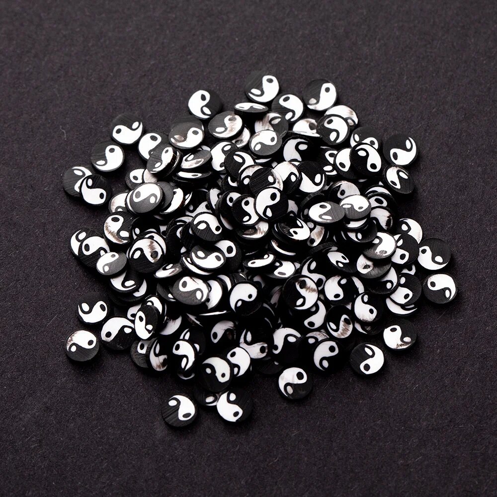 ACTBOBO Подвески из полимерной глины фрукты цветы животные Серебряный, 1000pcs, Black White