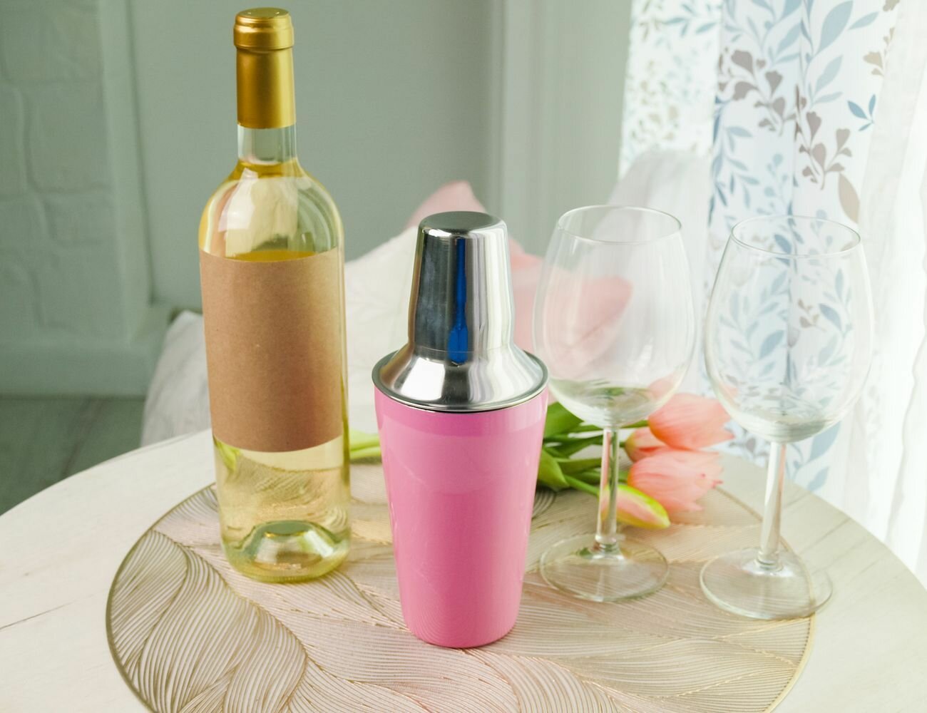 Шейкер для коктейлей мискела, нержавеющая сталь, розовый, 500 мл, Koopman International A12405940-4