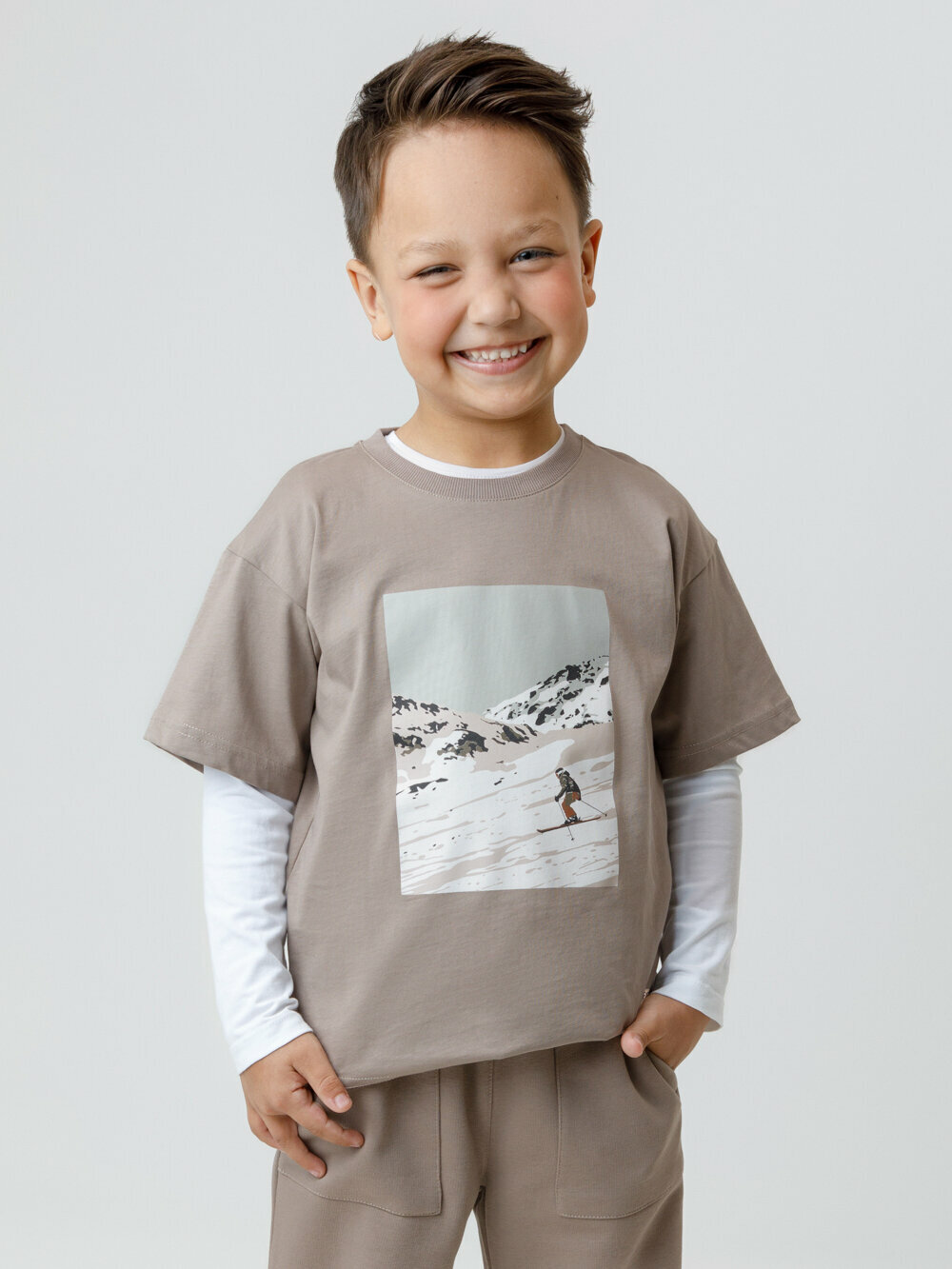 Футболка КР 302799/коричневый к624