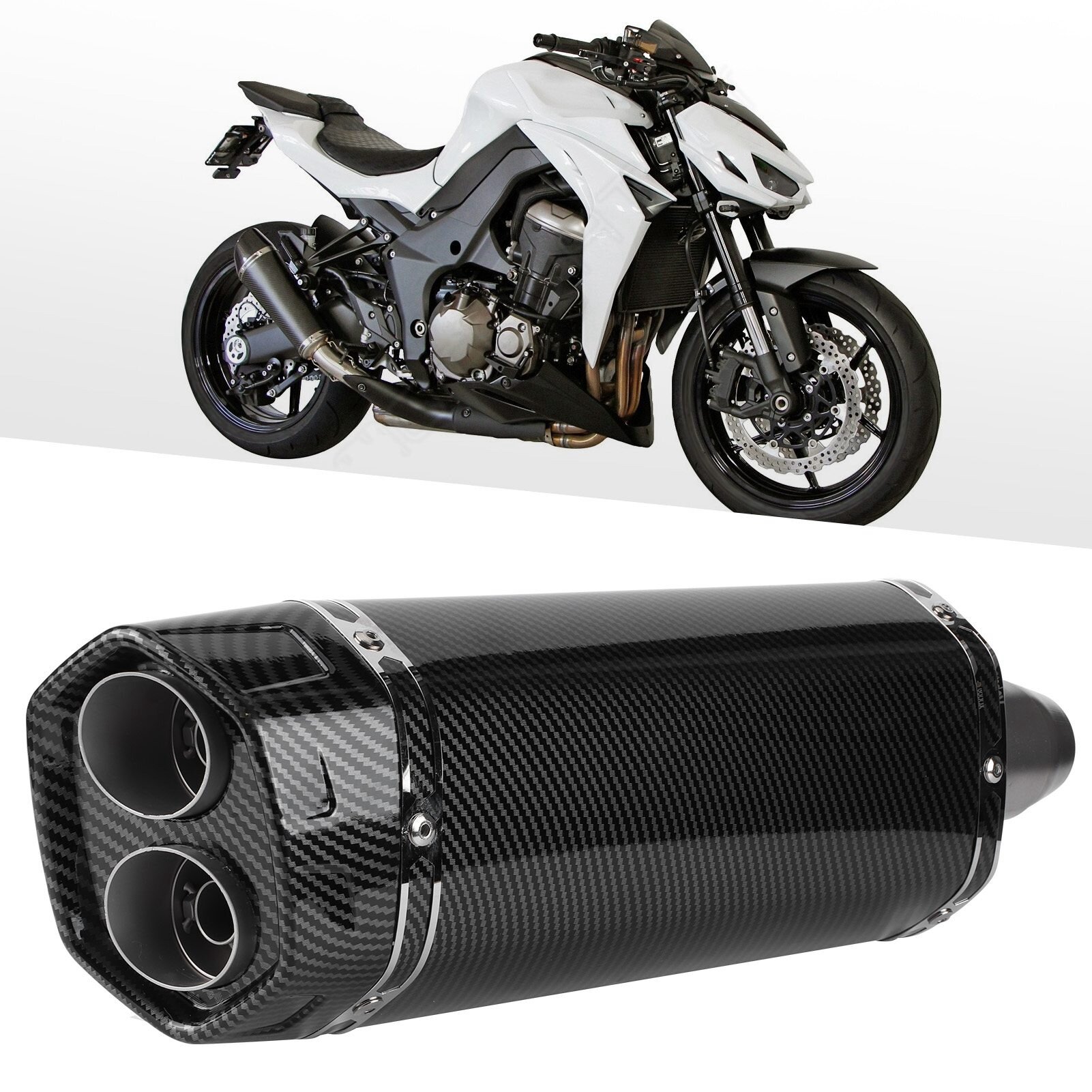 Хвостовая выхлопная труба с двойным выпускным отверстием, глушитель, трубка, система глушителя, 36 51 мм/1,4 2 дюйма, подходит для квадроцикла Yamaha