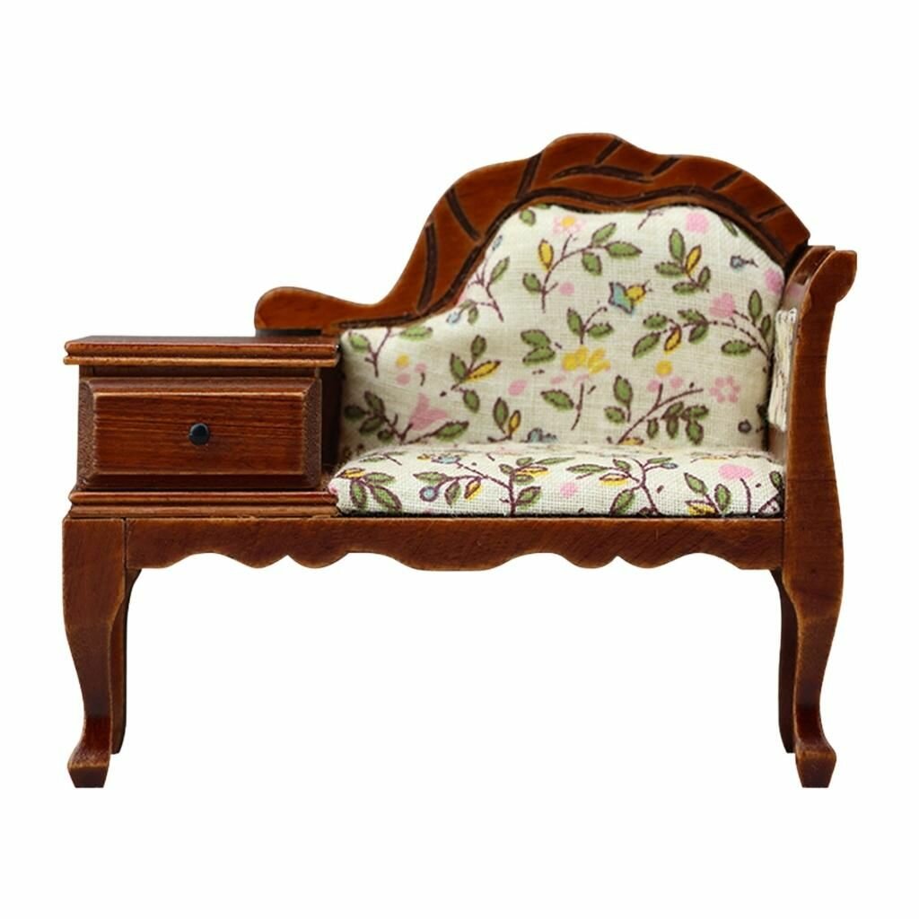 Кресло-шезлонг для кукольных домиков 1:12 из массива дерева