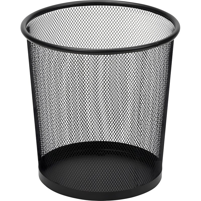 Корзина для мусора круглая Luscan метал cетка 7,8 л черная