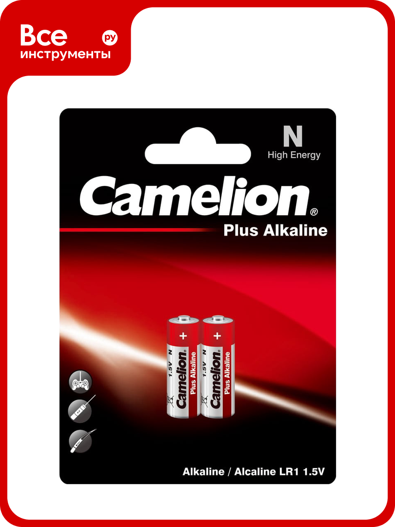 Батарейка 1.5В Camelion, LR1 Alkaline BL-2, 2605