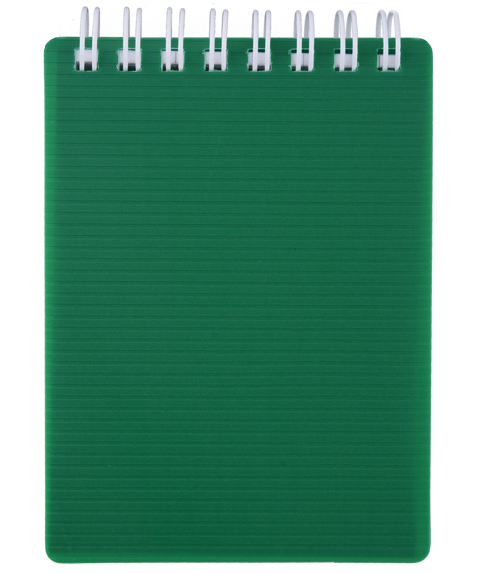 Блокнот А7 80л кл. "VELVET" зеленый, пласт. обл, спираль