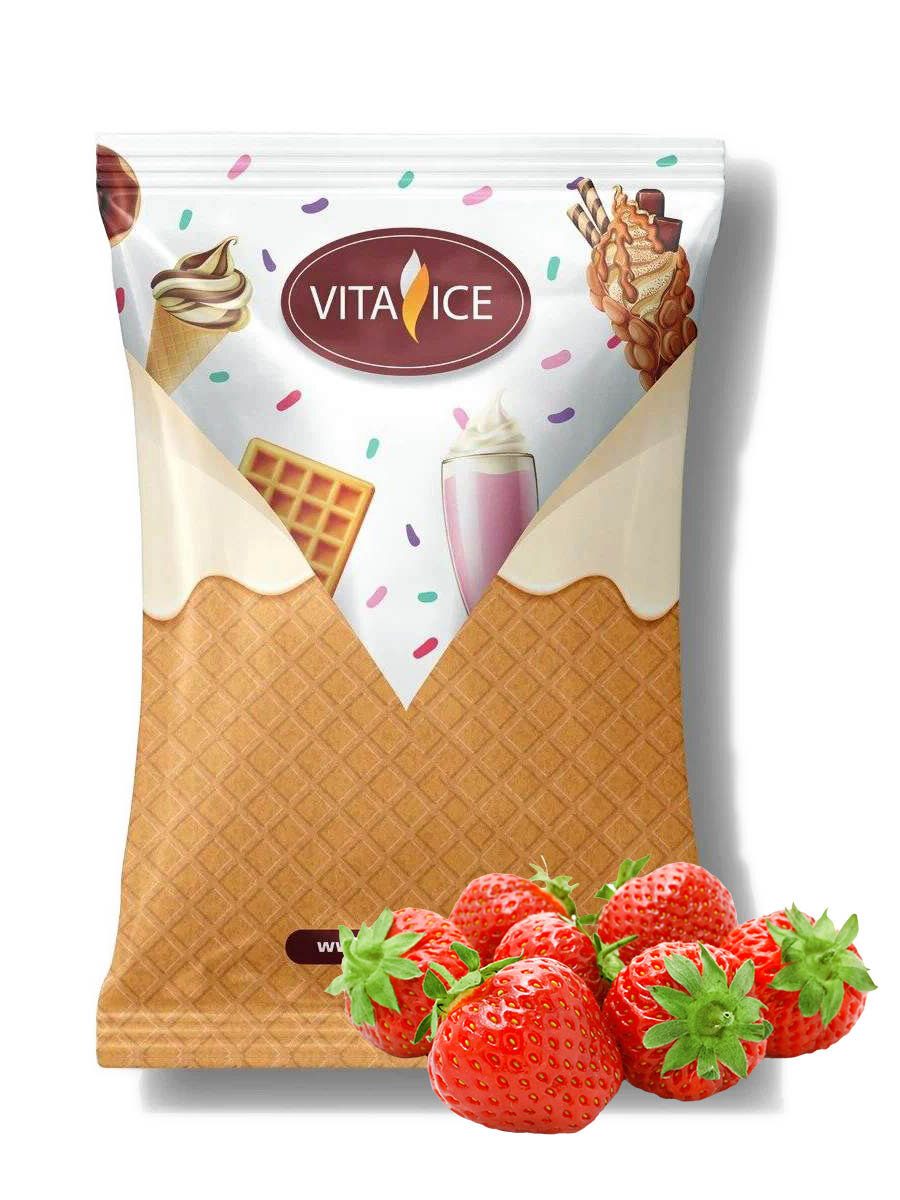 Основа для коктейлей и мороженого Vita Ice Клубника, пакет 1 кг