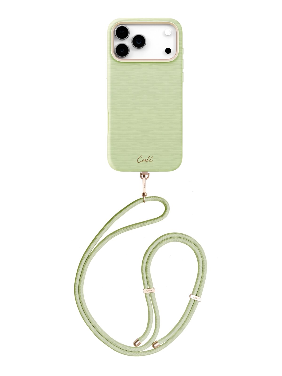 Uniq чехол MagSafe для iPhone 17 Pro Max, COEHL Mirelle, с нейлоновым шнурком, Lint Green